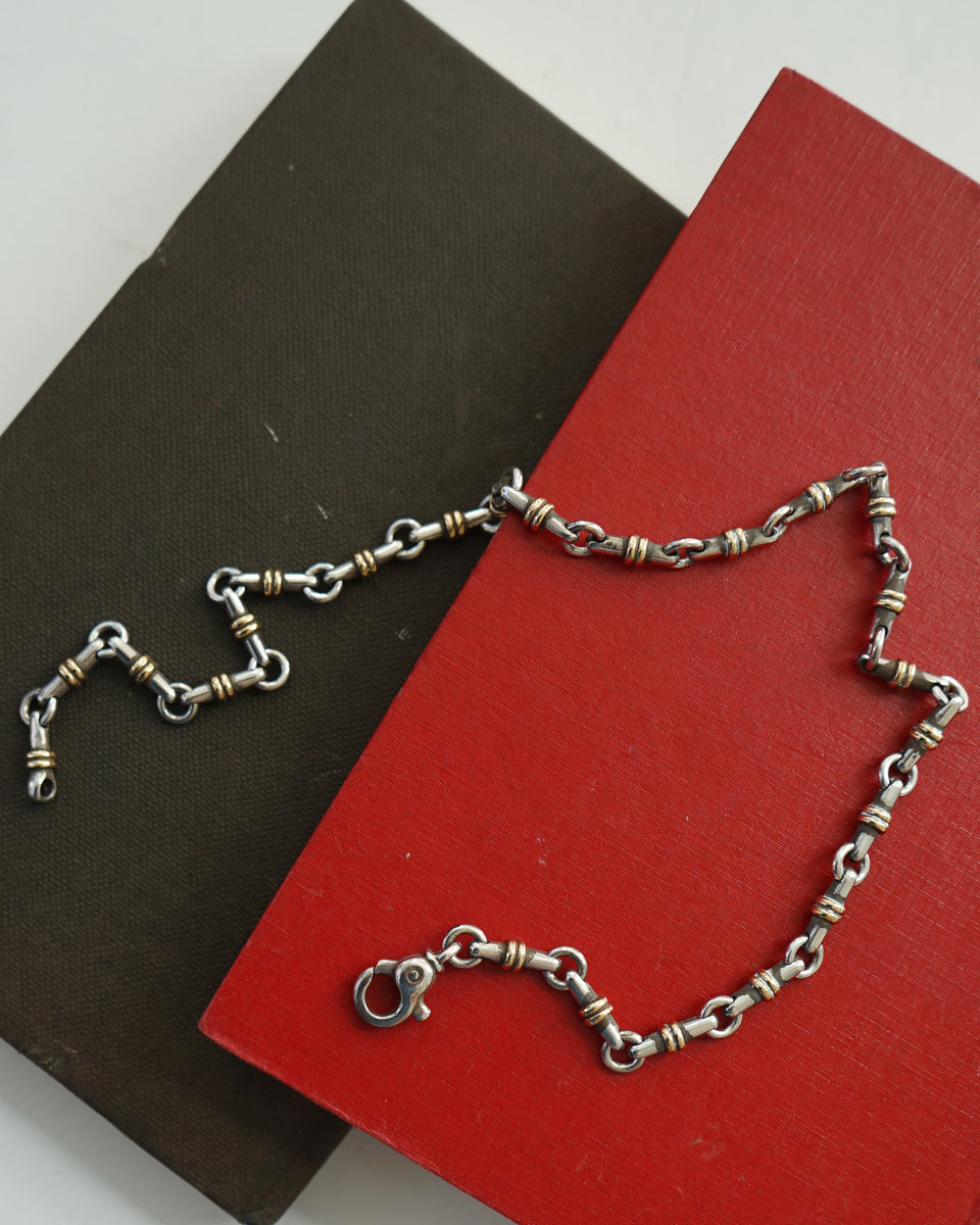 Silver x 18k Gold Bar Link Chain Necklace – Front General Store